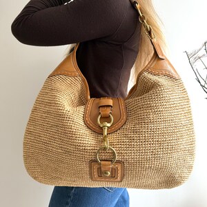 Authentic Coach Handbag Limited Edition Raffia XL Shoulder Bag Natural ...