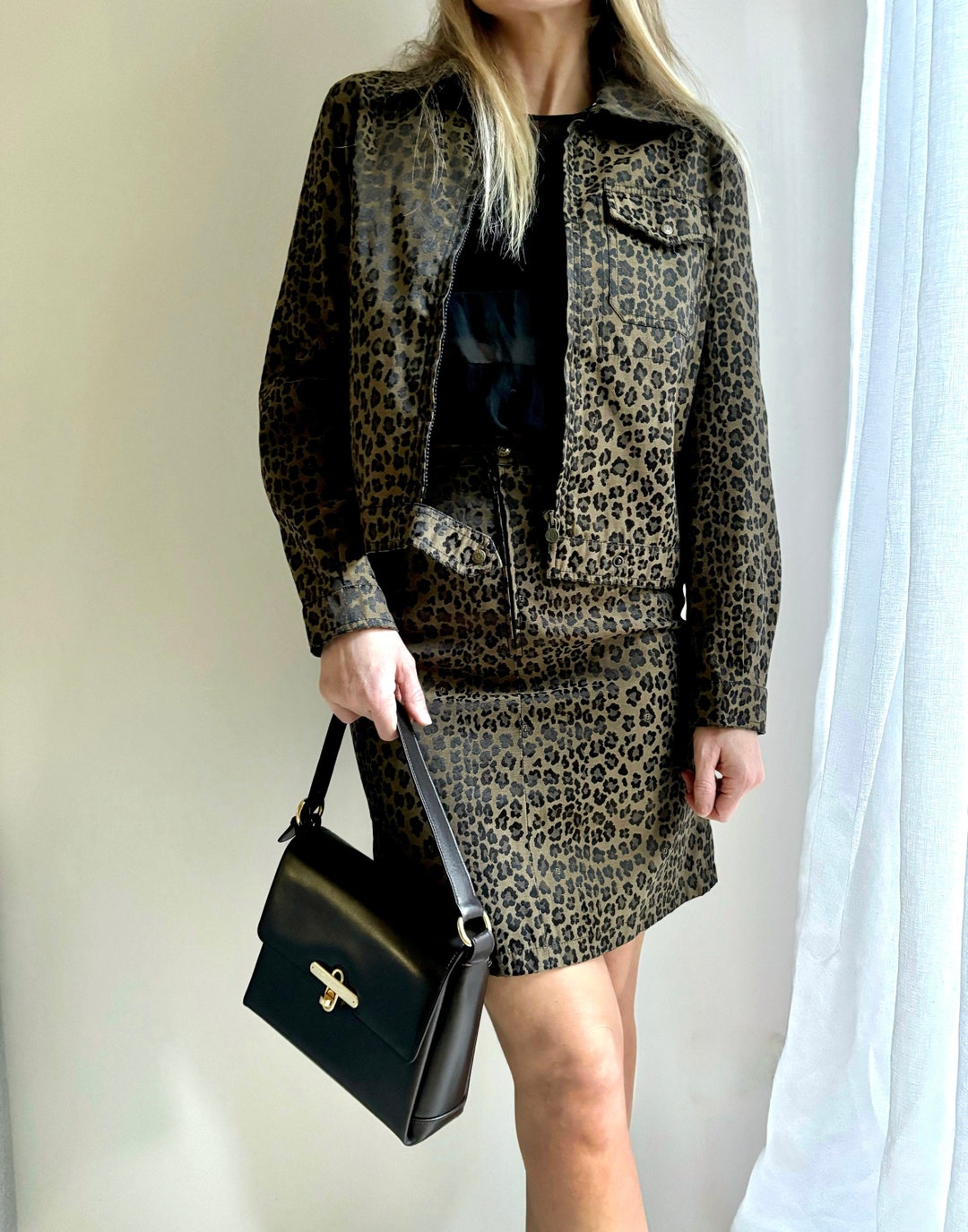 Iconic Vintage Fendi Set Authentic Jacket and Skirt Leopard Matching ...