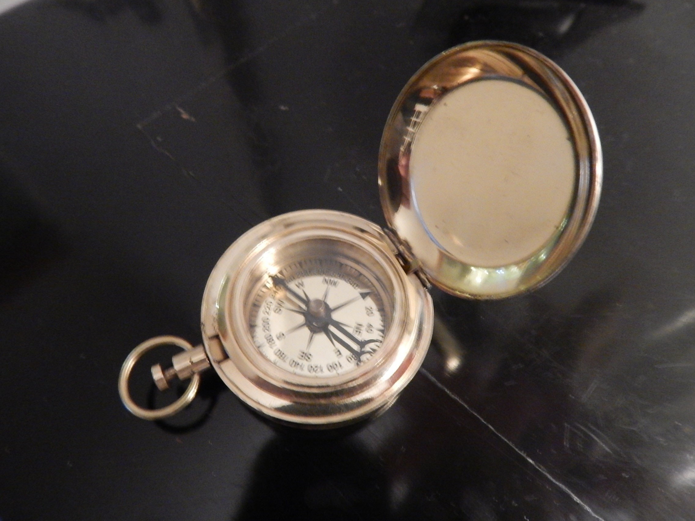 Small Brass Pocket Compass Can Be Engraved 24hr Turn Round