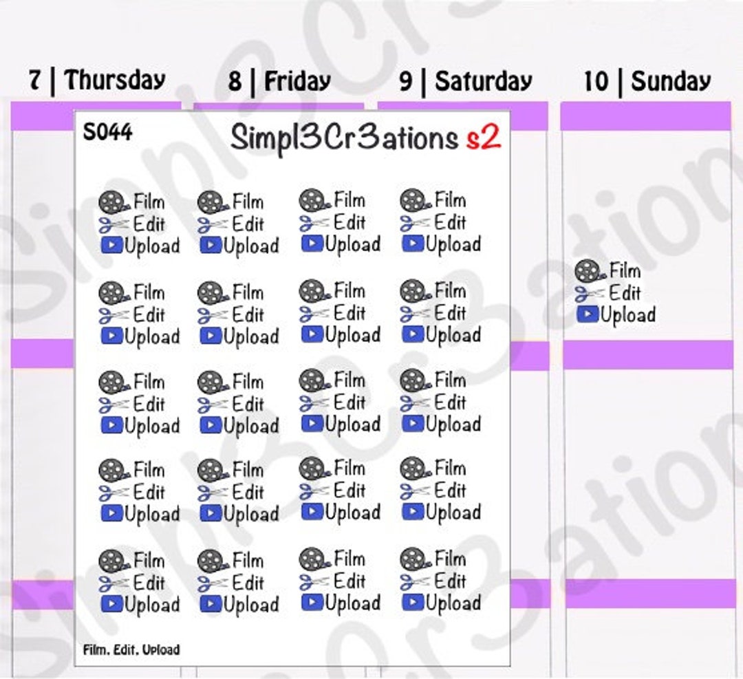 Film, Edit, Upload Sticker Sheet - Etsy