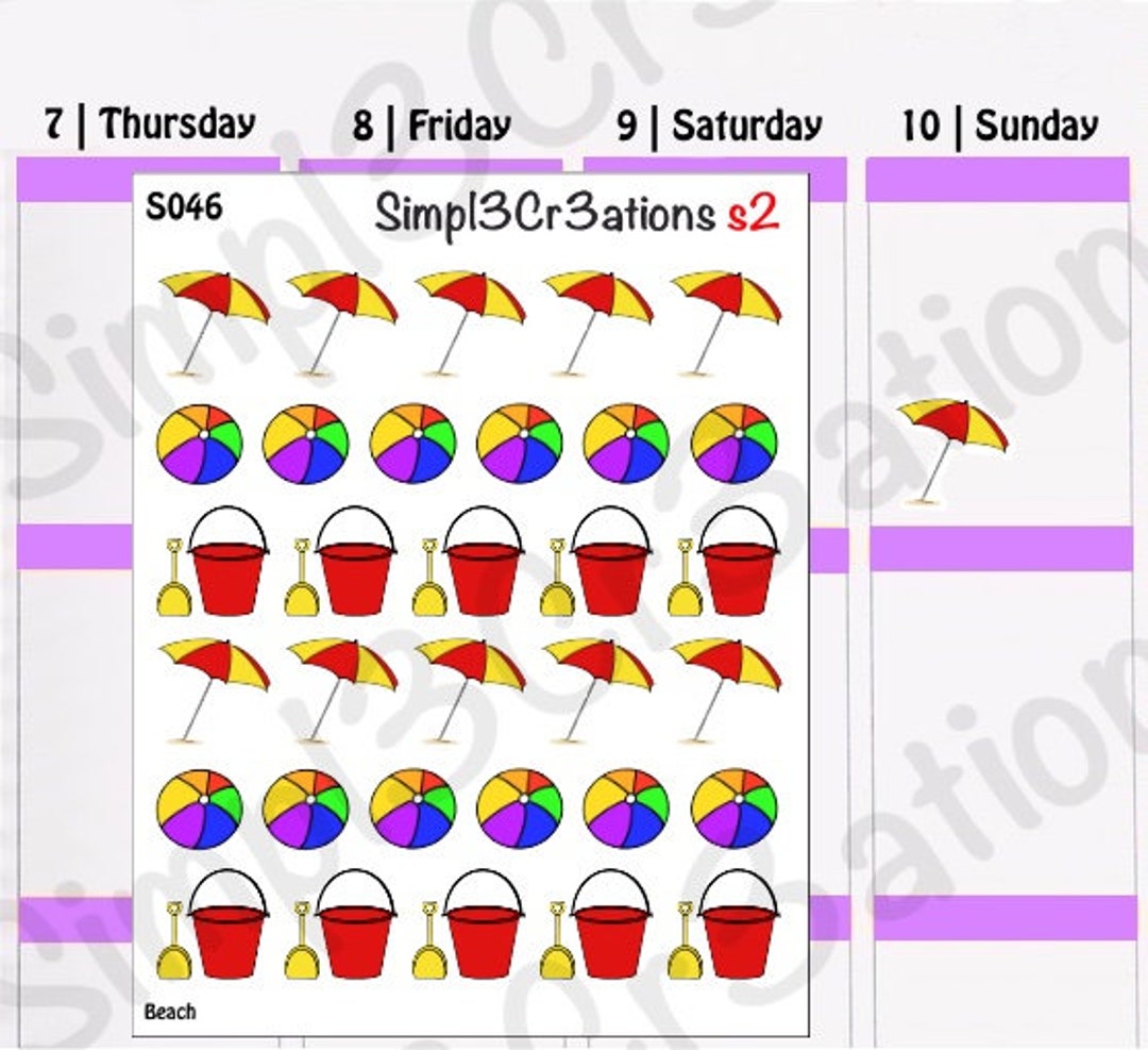 Beach Sticker Sheet - Etsy Australia