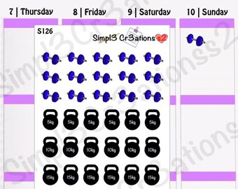 GYM EXERCISE Sticker Sheet // Aesthetic Cute Fitness Workout - Etsy ...