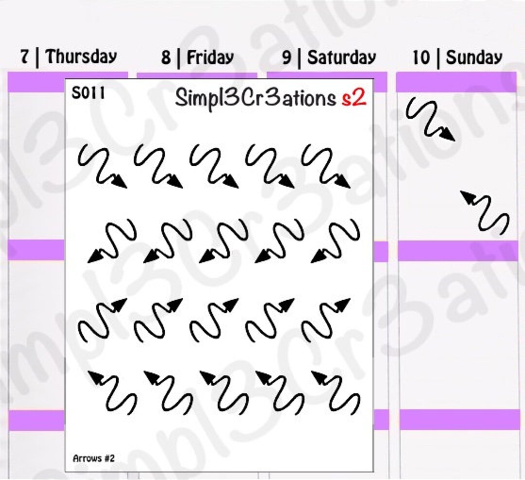 Squiggly Arrow Sticker Sheet - Etsy