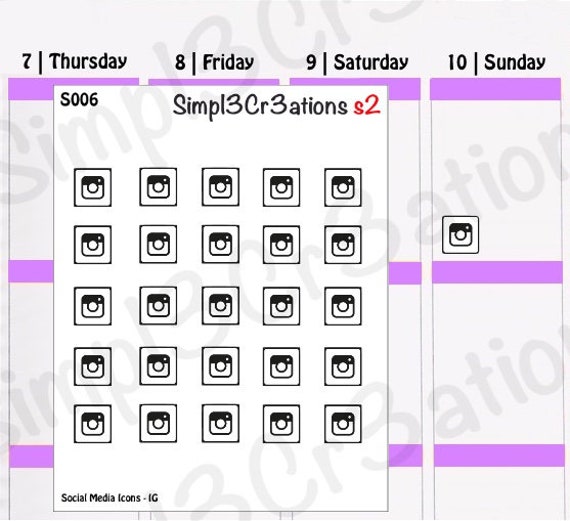 Social Media IG Sticker Sheet | Etsy