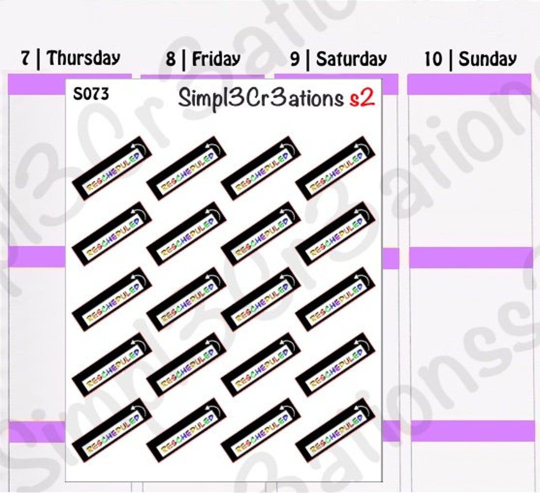 Rescheduled Sticker Sheet - Etsy