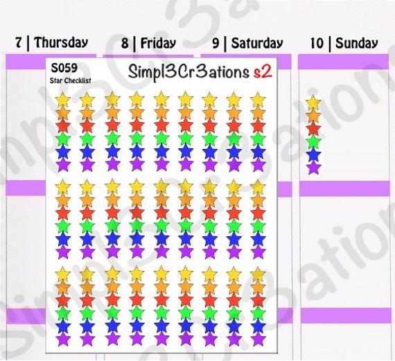 Star Checklist Sticker Sheet | Etsy