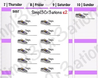 Daily Steps Planner Stickers Printable, Steps Goal Planning Stickers ...
