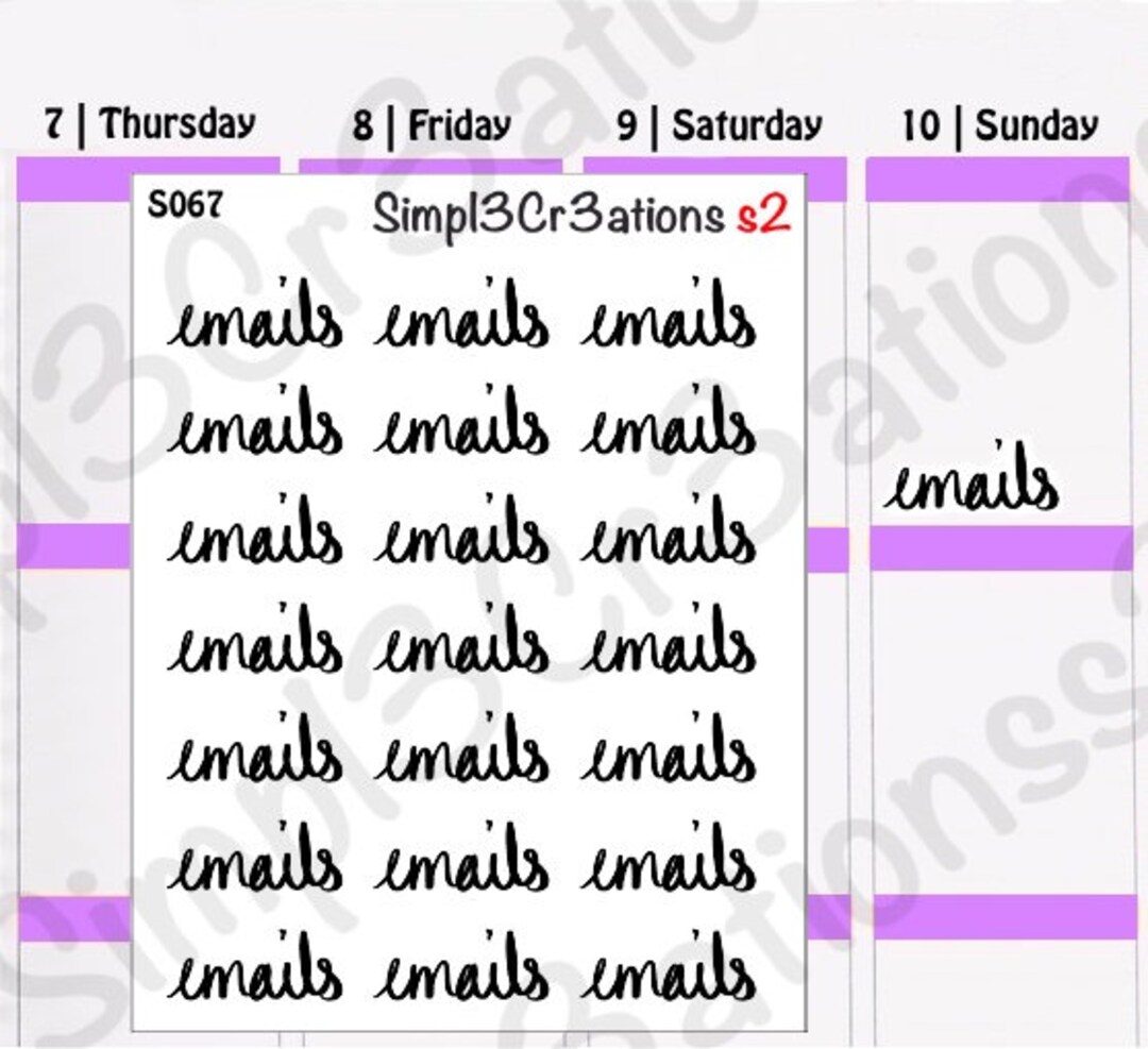 Email Script Sticker Sheet - Etsy