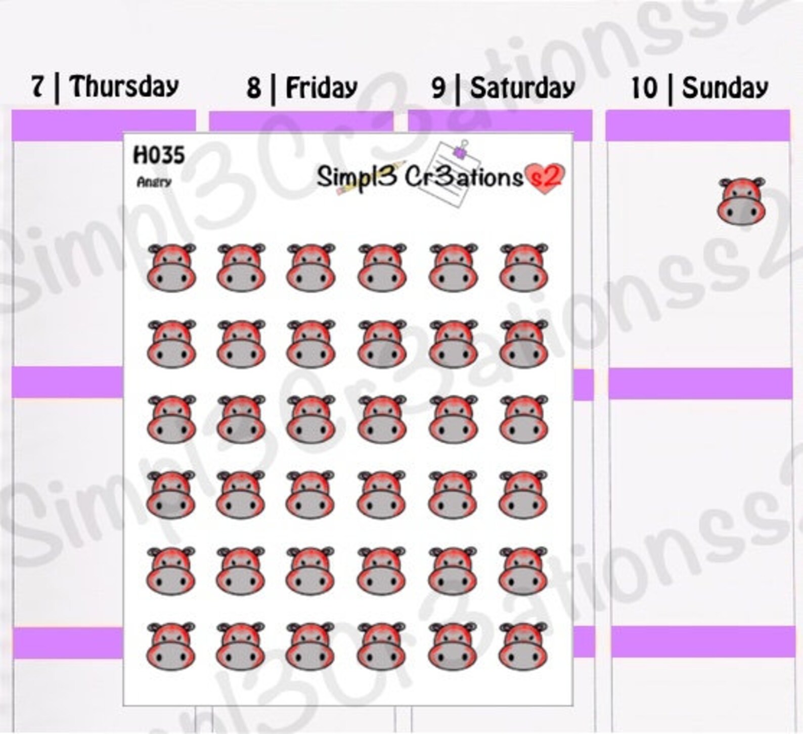 Angry Hilbert Emoji Sticker Sheet - Etsy
