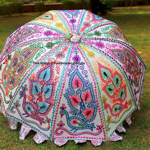 Fine Handmade Embriodery Decorative Garden Umbrella Large - Etsy