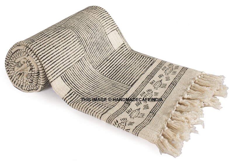 Tribal Print Cotton Throwindian Handmade Throwhand Block - Etsy