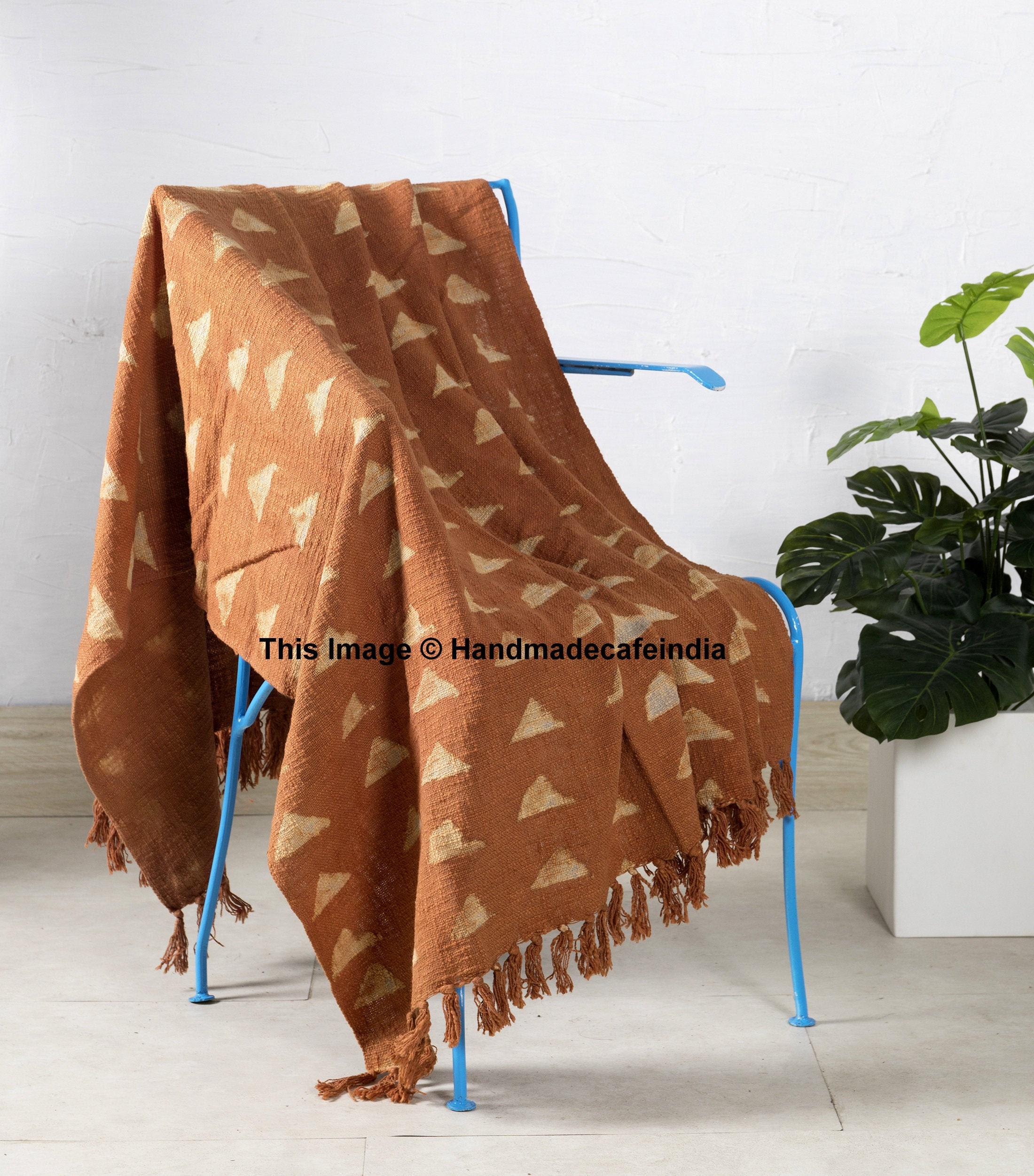 Rust Throw Blanket for Couch En Mudcloth Boho Throw With - Etsy