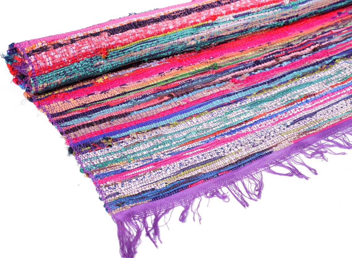 Hand-woven Chindi Rug Floor Mat Rectangular 35 FT Area Rugs - Etsy