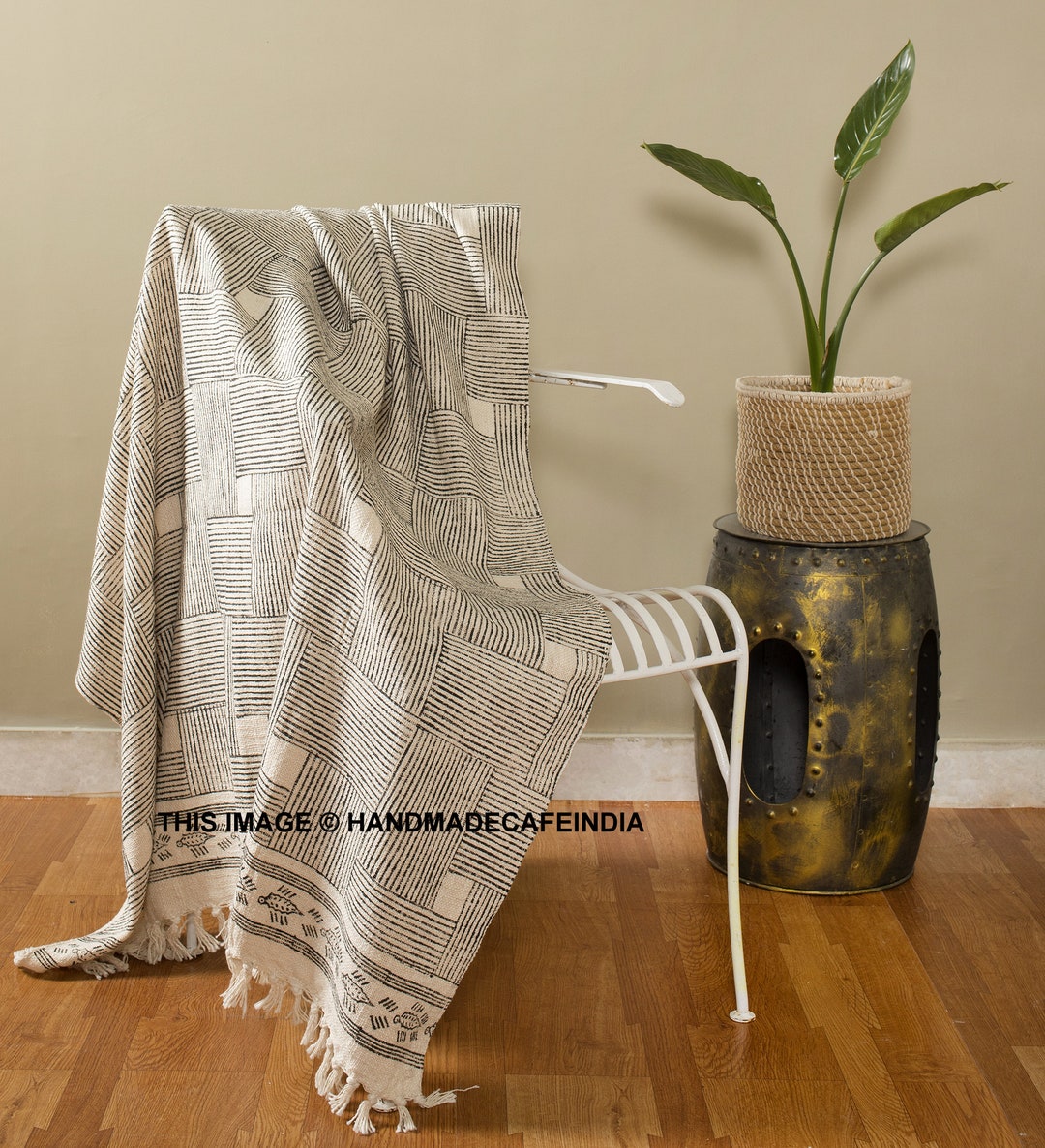 Tribal Print Cotton Throwindian Handmade Throwhand Block - Etsy