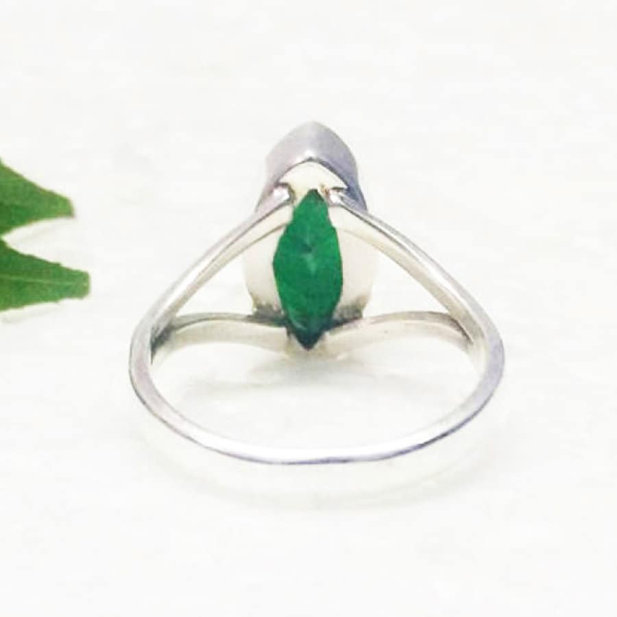 925 Sterling Silver Natural Emerald Ring Handmade Jewelry - Etsy