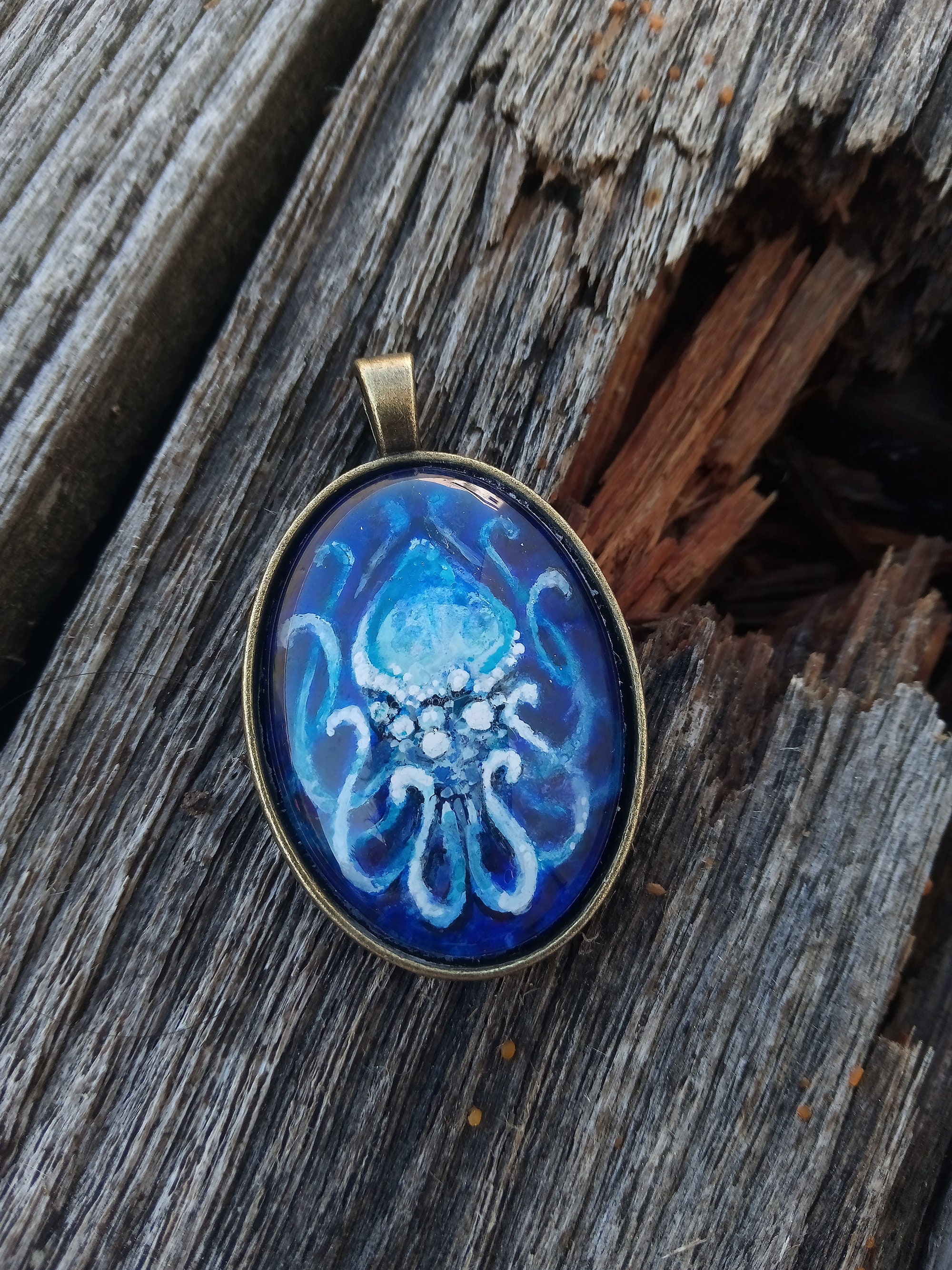 Cthulhu Offspring Original Watercolor Pendant - Etsy