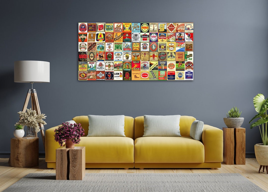 Collage Wall Decor, Beer Drink Poster, Collage Tiles Wall Art, Collage ...