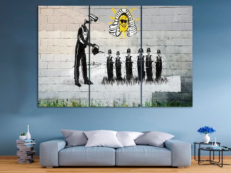 Banksy Police Officers Art Wall Street Art Graffiti Art Canvas - Etsy