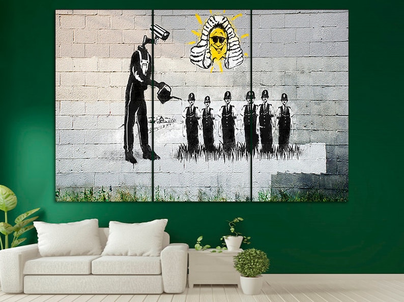 Banksy Police Officers Art Wall Street Art Graffiti Art Canvas - Etsy