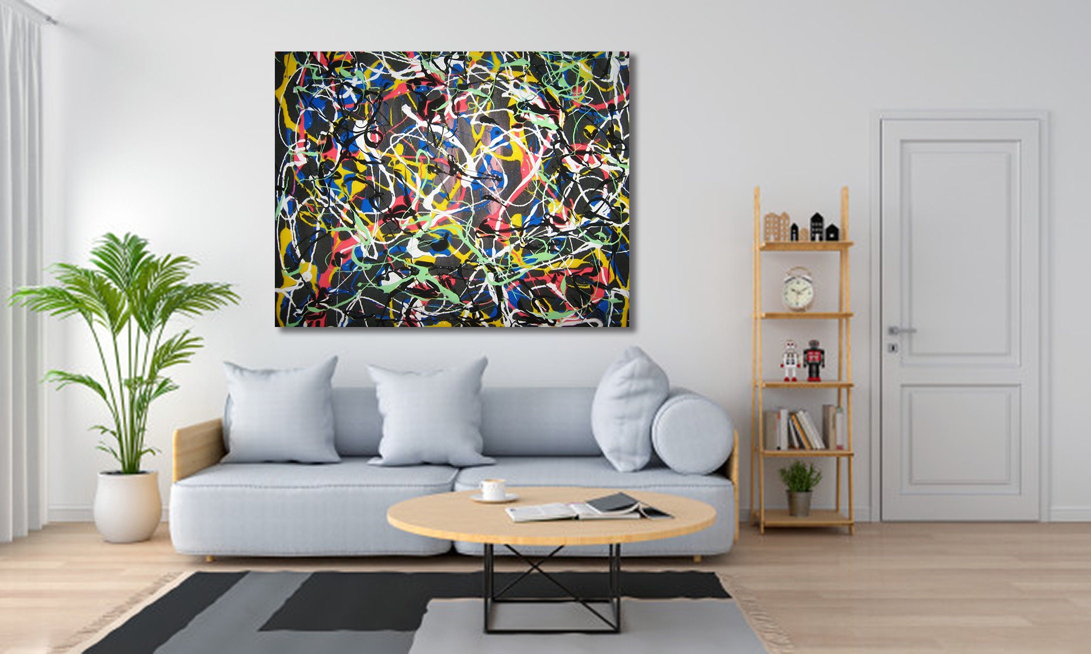 Jackson Pollock Canvas, Abstractionism Art Reproduction Print, Pollock ...