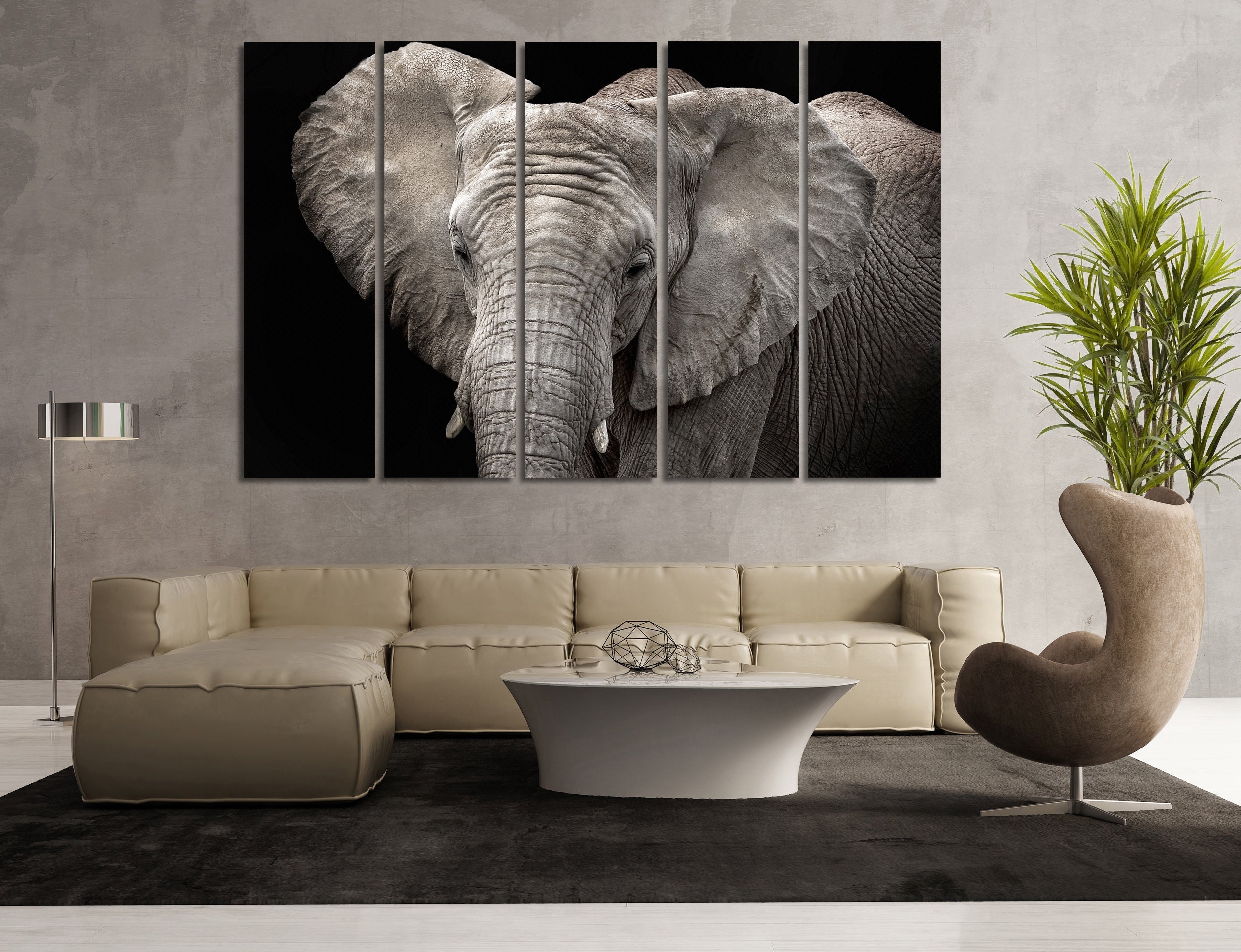 Elephant Art Elephant Poster Elephant Print Elephant Canvas - Etsy