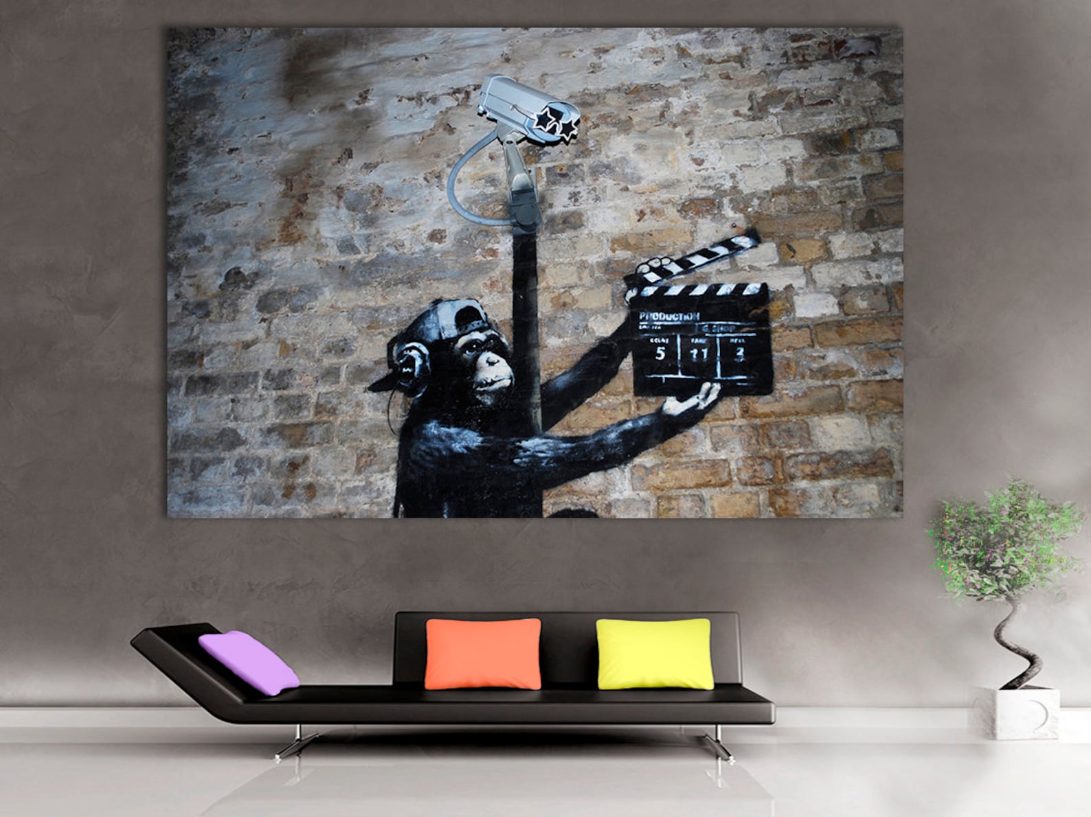 Banksy monkey Banksy canvas print Banksy wall art Graffiti | Etsy