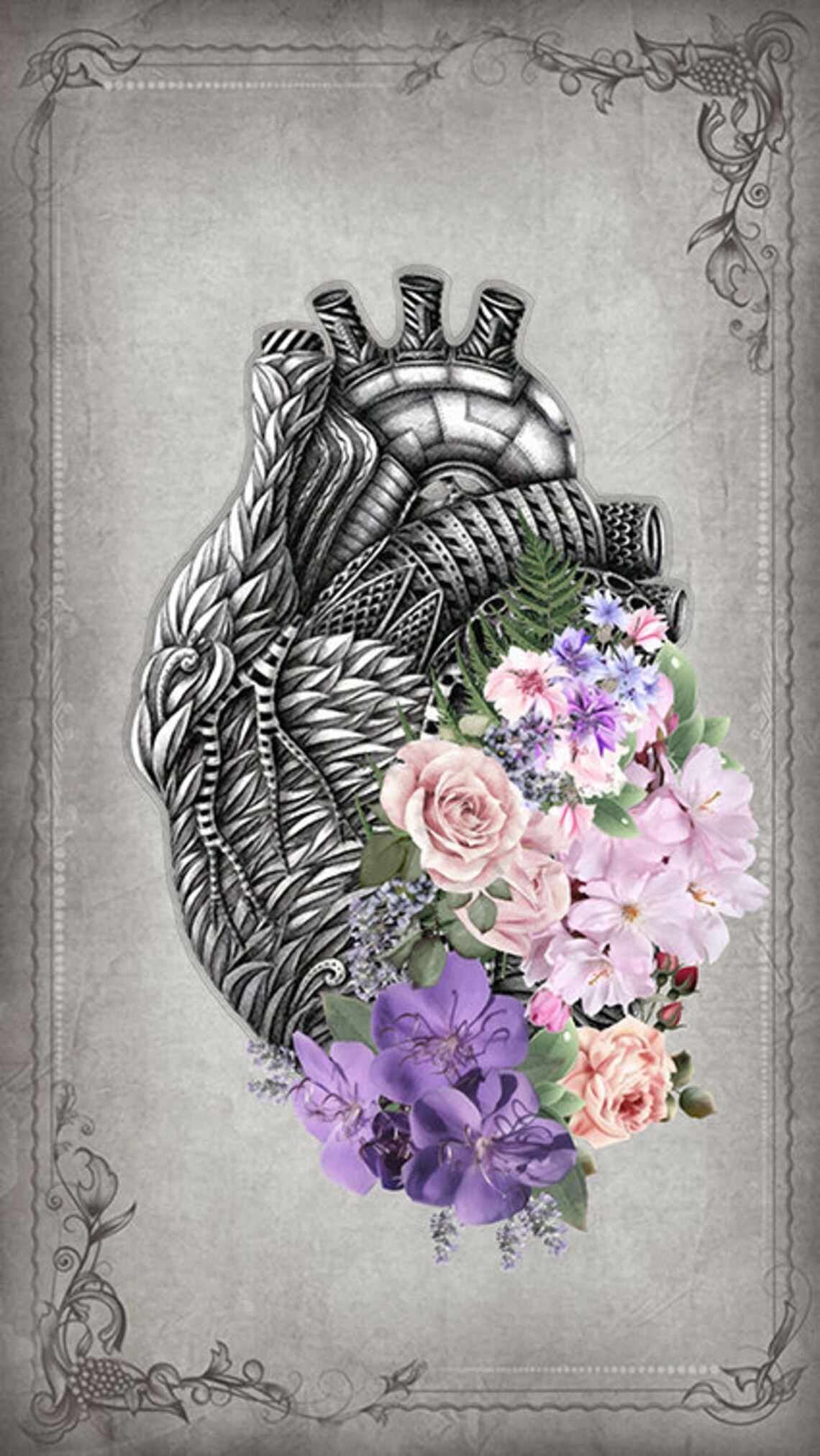 Set of 3 Anatomy Floral Human Anatomy Print Art Brain - Etsy