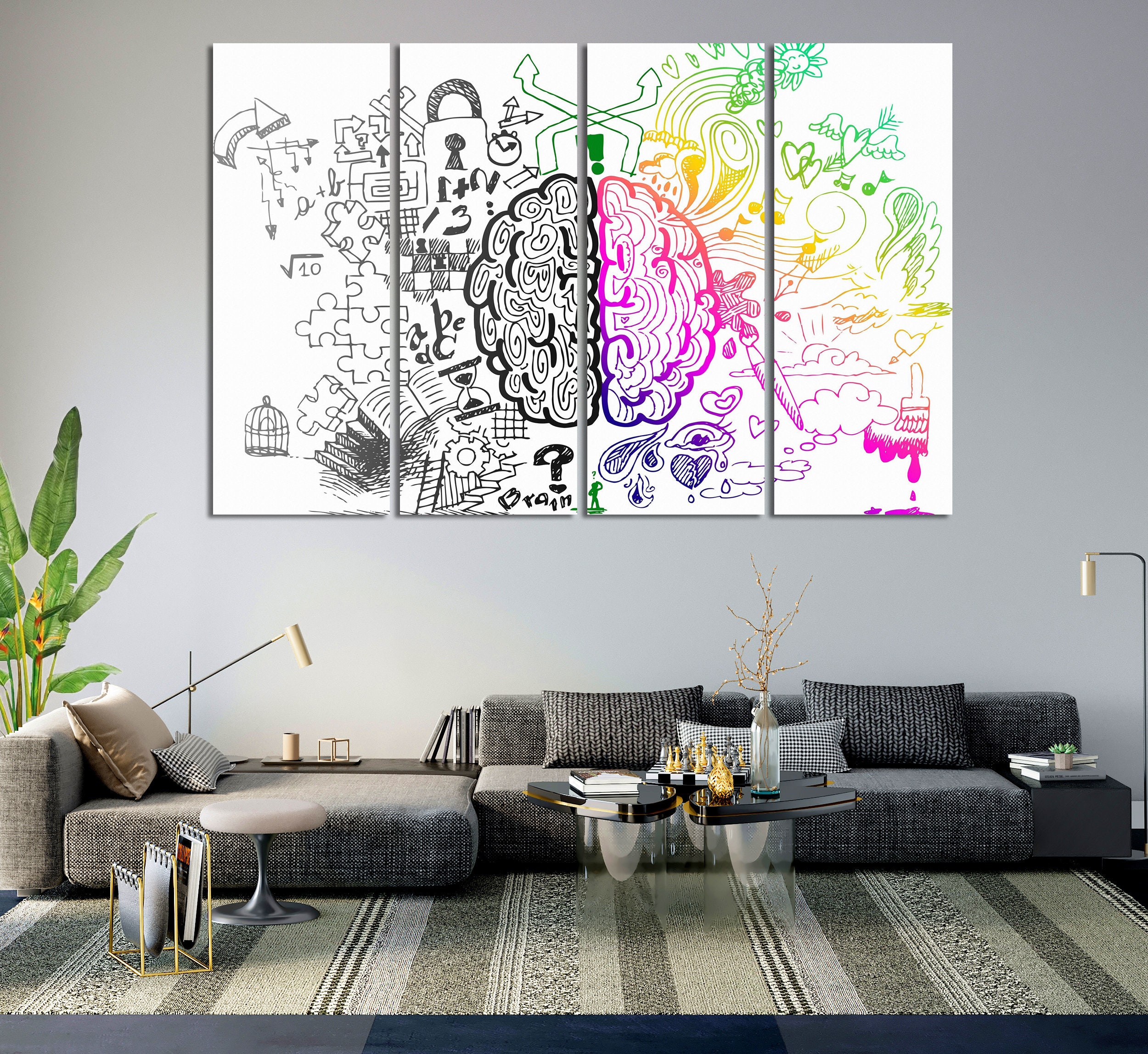 Brain Print Art Anatomical Brain Posters Medical Decor | Etsy