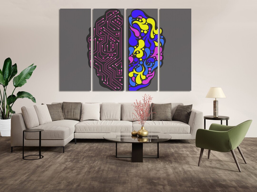 Brain Print Art, Anatomical Brain Posters, Medical Decor, Brain Canvas ...