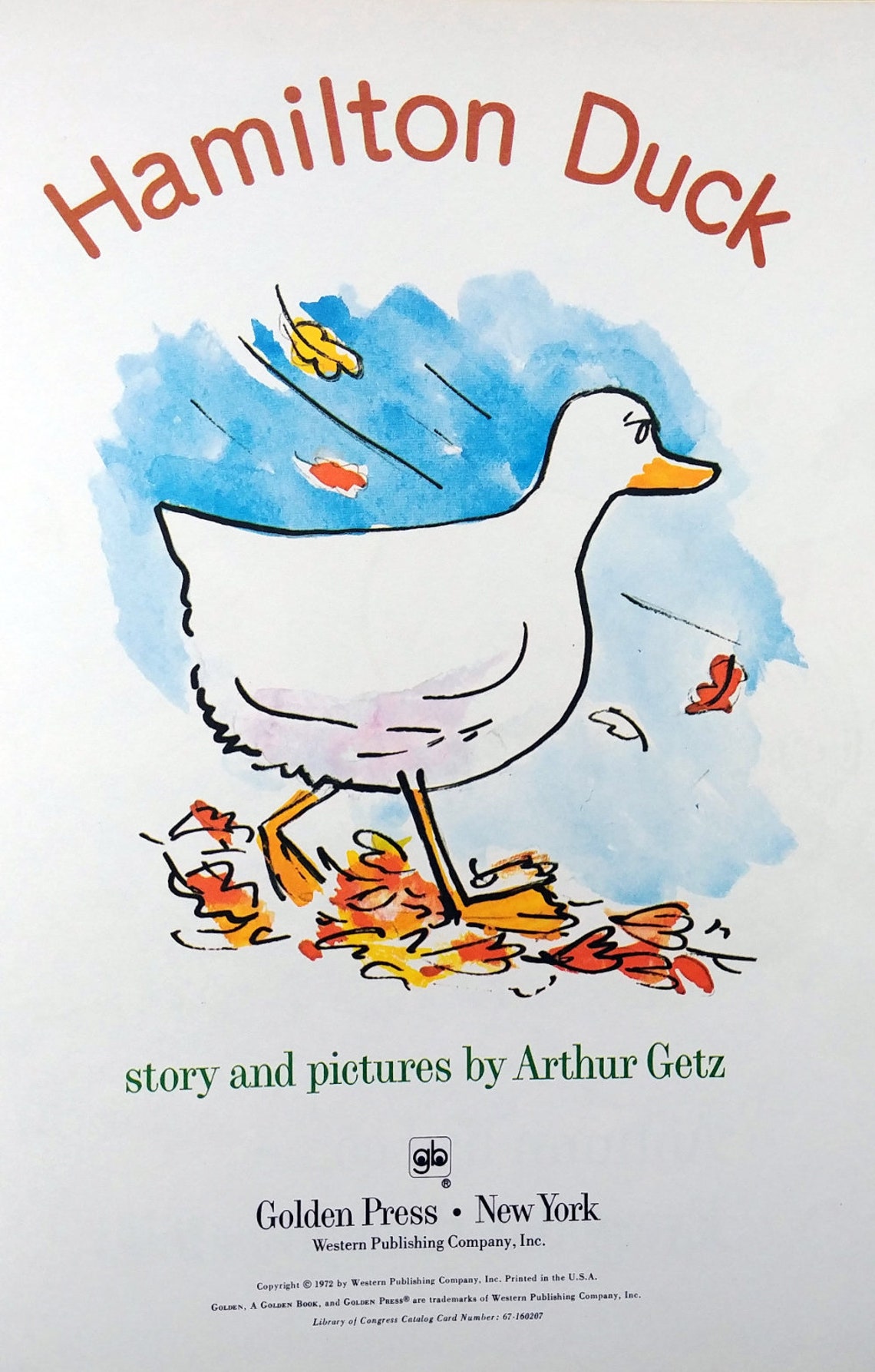 HAMILTON DUCK by Arthur Getz, 1972, First Edition, Scarce - Etsy