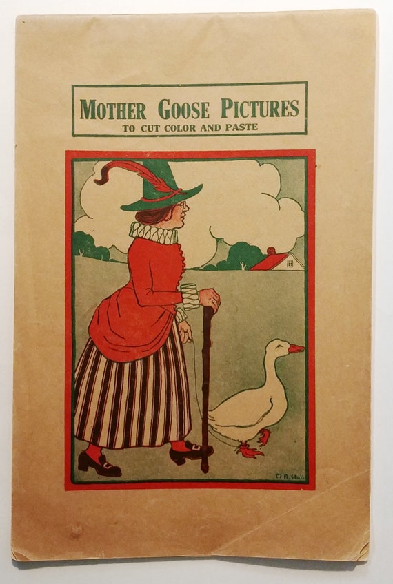 MOTHER GOOSE PICTURES to Cut Color and Paste 1927 unused | Etsy