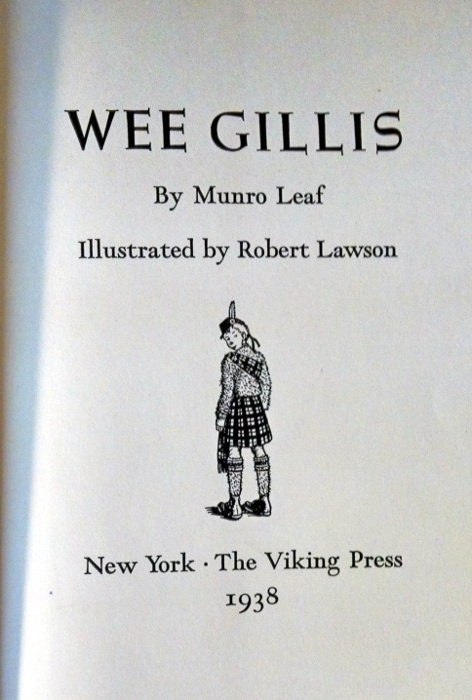 Robert Lawson, Munro Leaf, WEE GILLIS, 1st Edition, Caldecott Honor ...