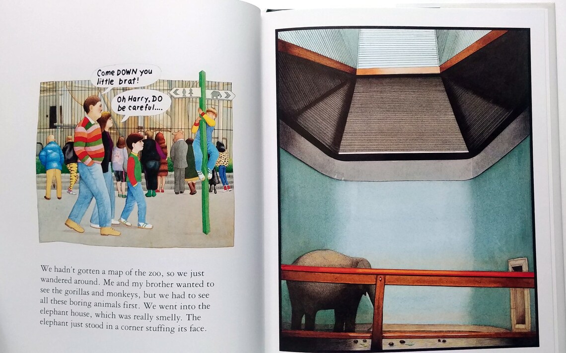 ZOO di Anthony Browne, 1992, 1a edizione con sovraccoperta, animali ...