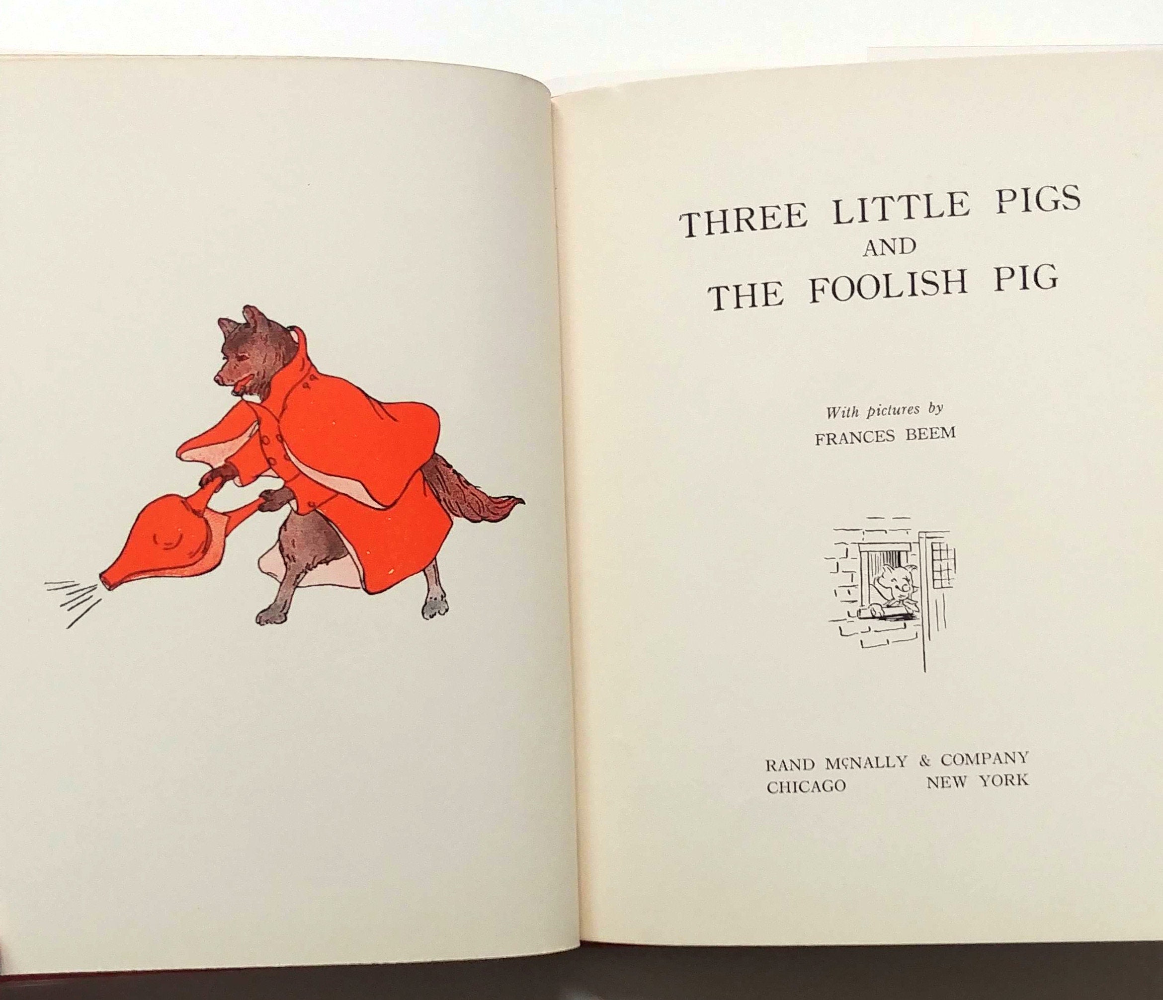 THREE LITTLE PIGS and the Foolish Pig, Fairy Tales, Frances Beem, 1933 ...