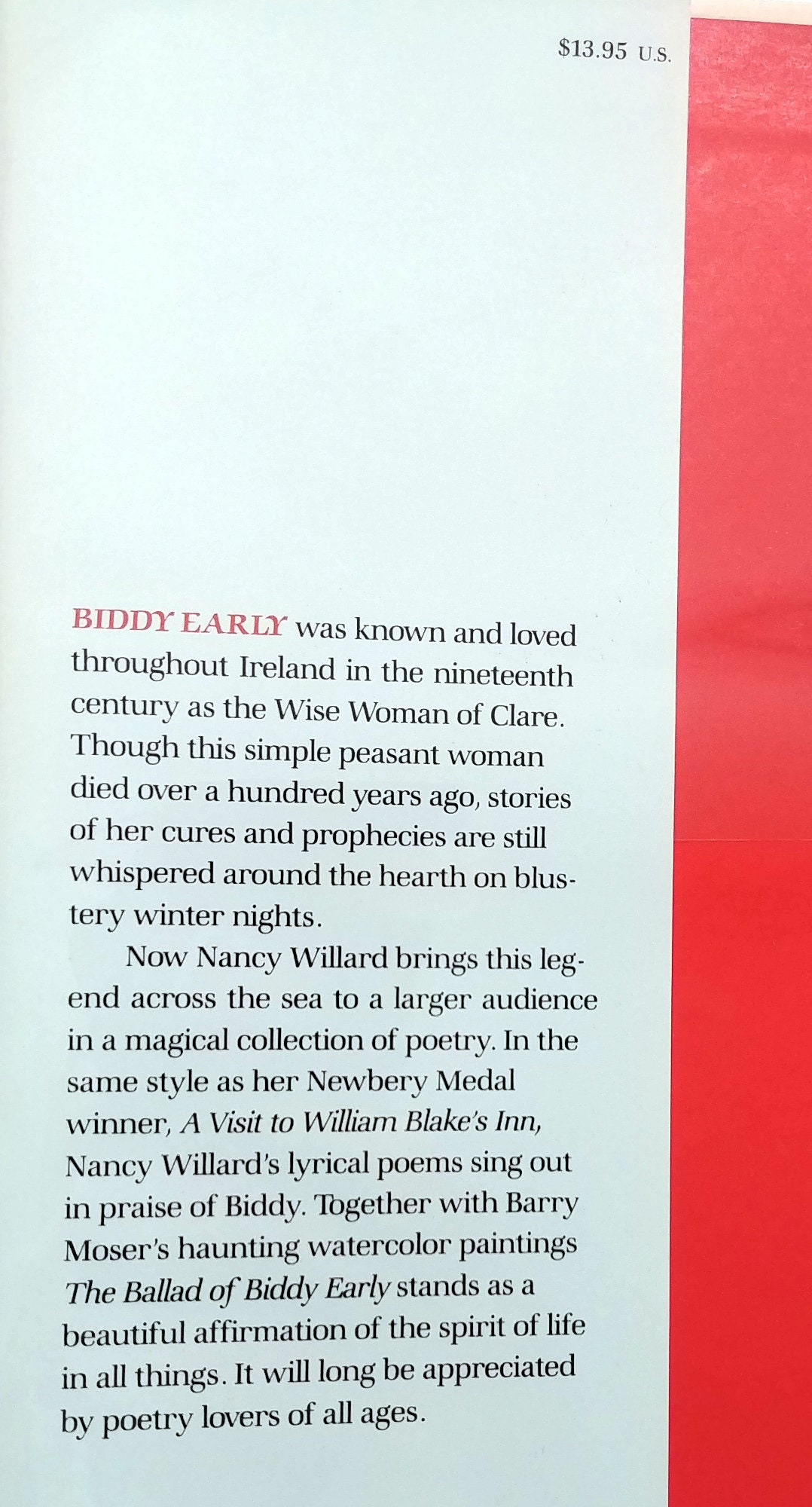 BALLAD of BIDDY EARLY, Nancy Willard, Barry Moser, 1989, 1st Edition in ...
