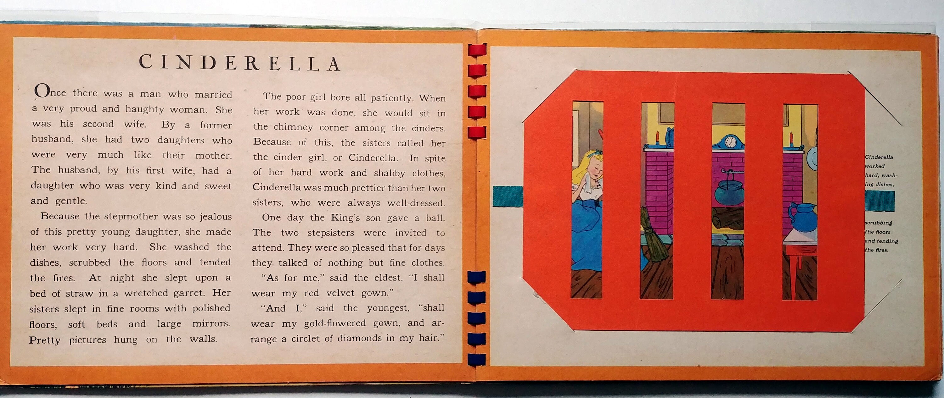 Magic FAIRY TALES: CINDERELLA Moveable 1943 Mcloughlin Bros Emma Mckean ...