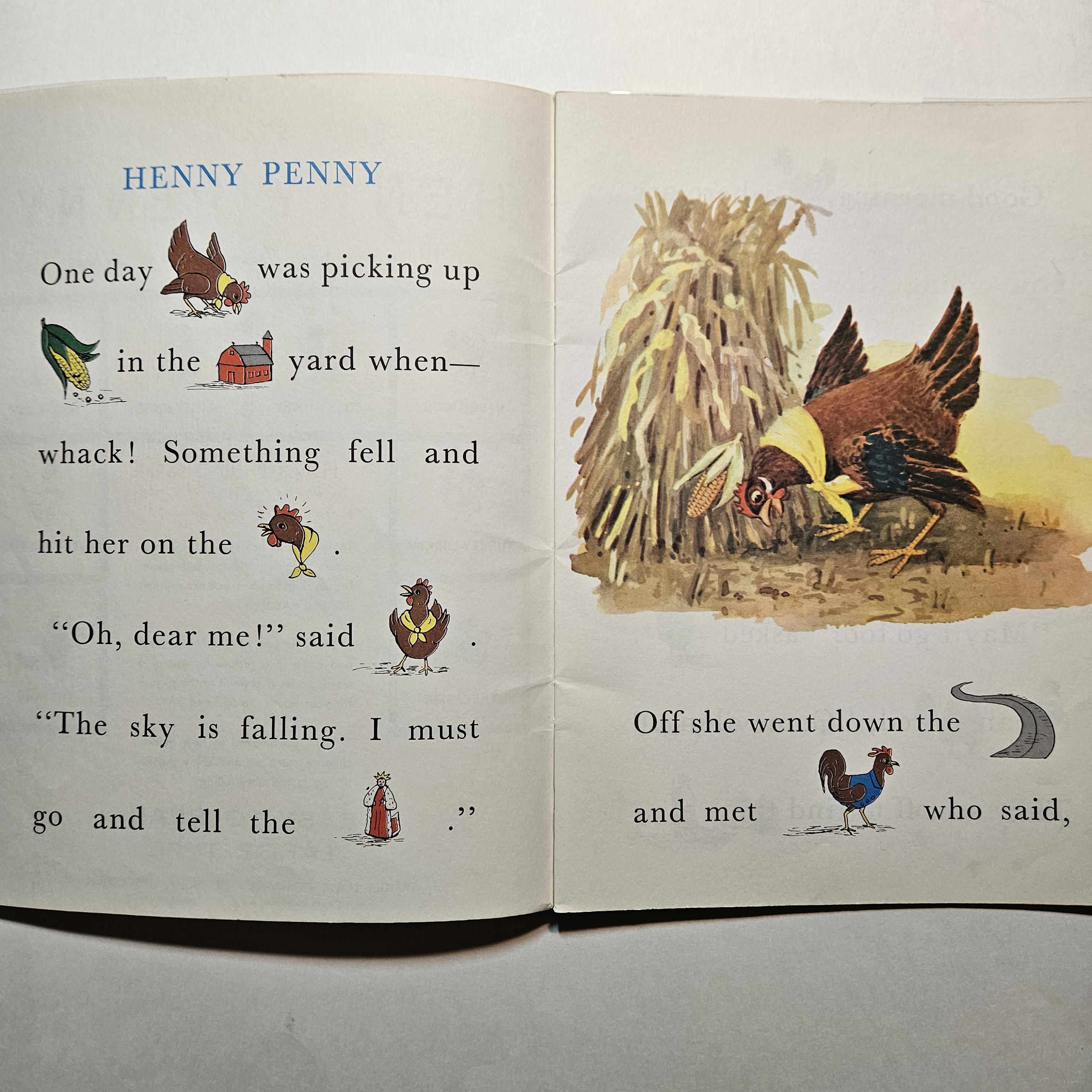 STORY of HENNY PENNY See and Say Storybook, 1962, Rebus Style Reader - Etsy