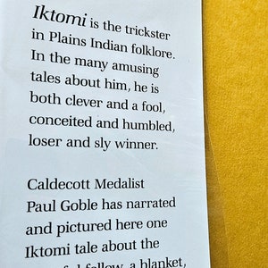 IKTOMI and the BOULDER, A Plains Indian Story, Paul Goble, 1st in Dust ...