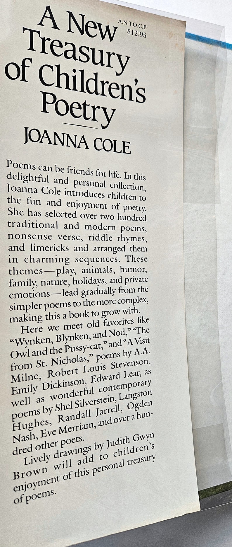 NEW TREASURY of Children's POETRY, Joanna Cole, Judith Gwyn Brown, 1984 ...