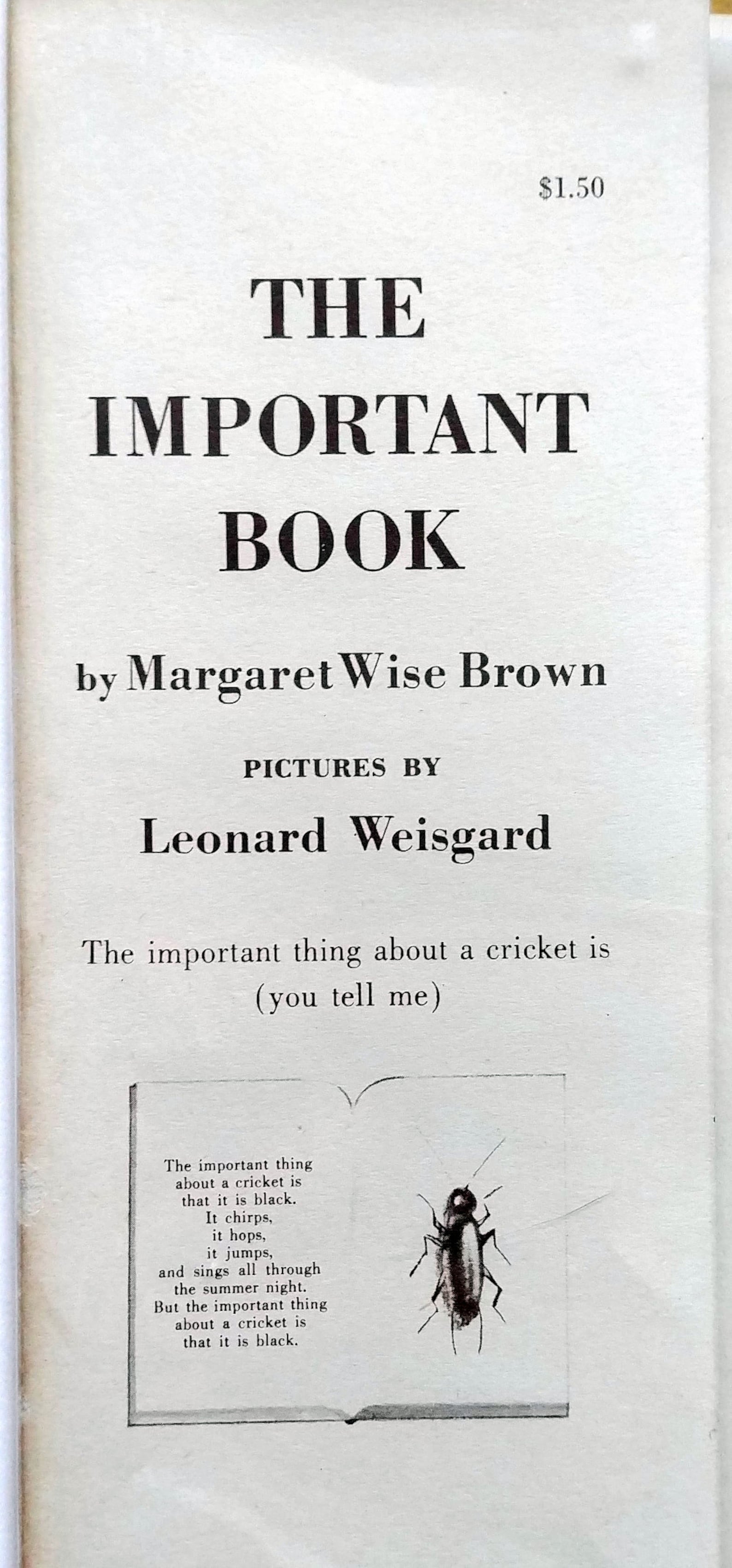 Margaret Wise Brown the IMPORTANT BOOK Leonard Weisgard, 1st Edition in ...