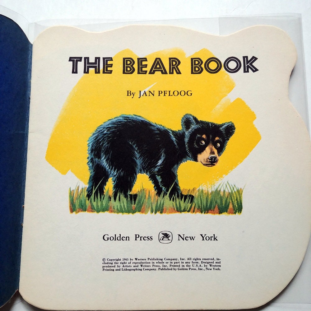 BEAR BOOK: A Golden Shape Book, Janet Pfloog, 1965 - Etsy