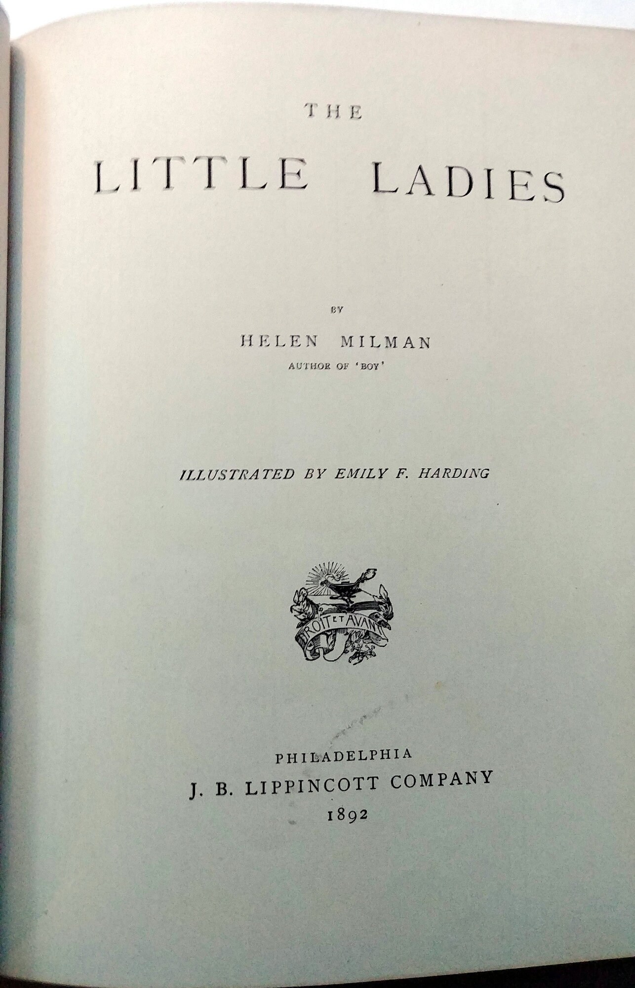LITTLE LADIES, Helen Milman, Emily F Harding, 1892, First American ...