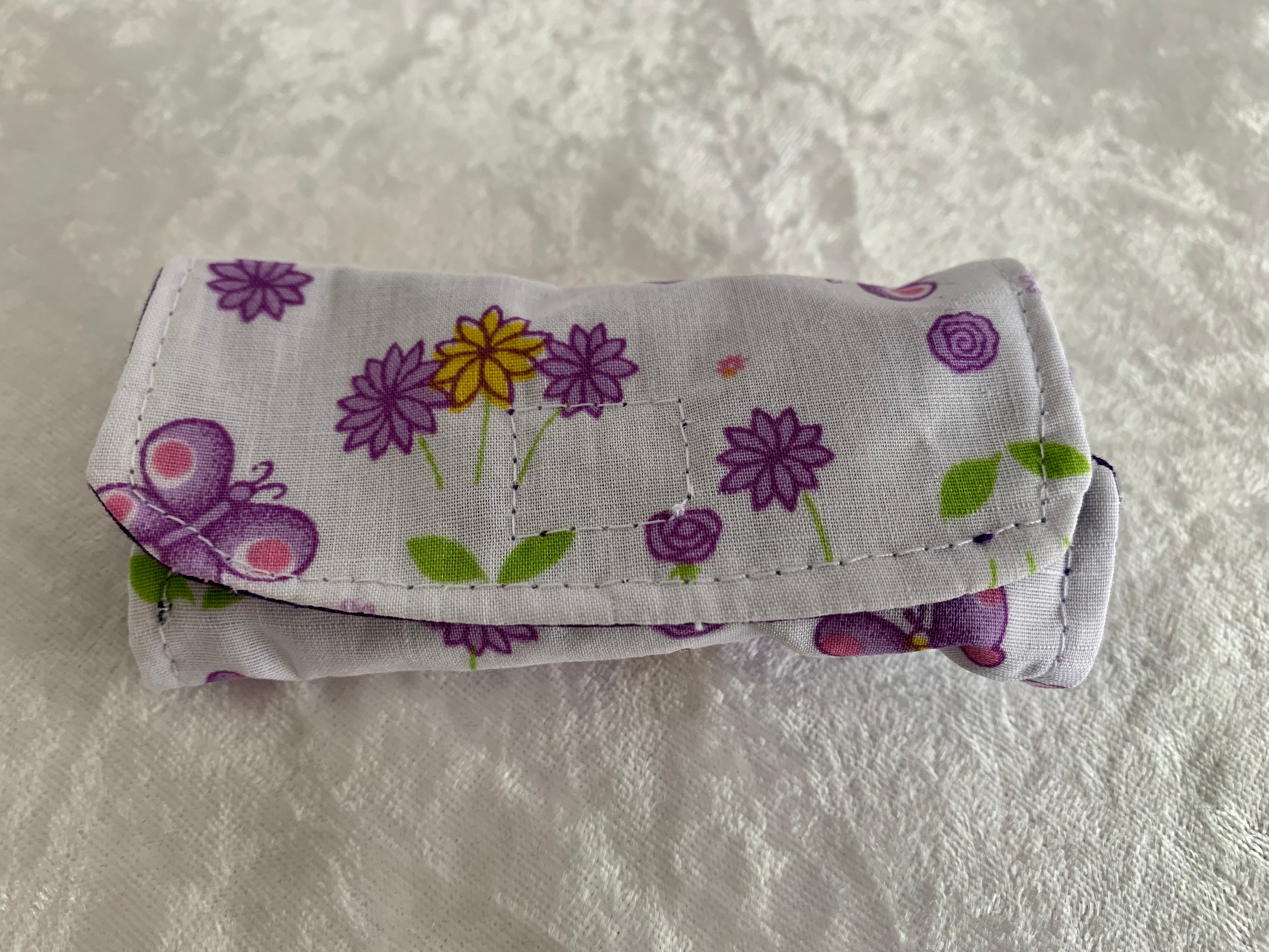 Purple Butterfly Earphone Pouch, Fabric Headphone Case, Handmade ...