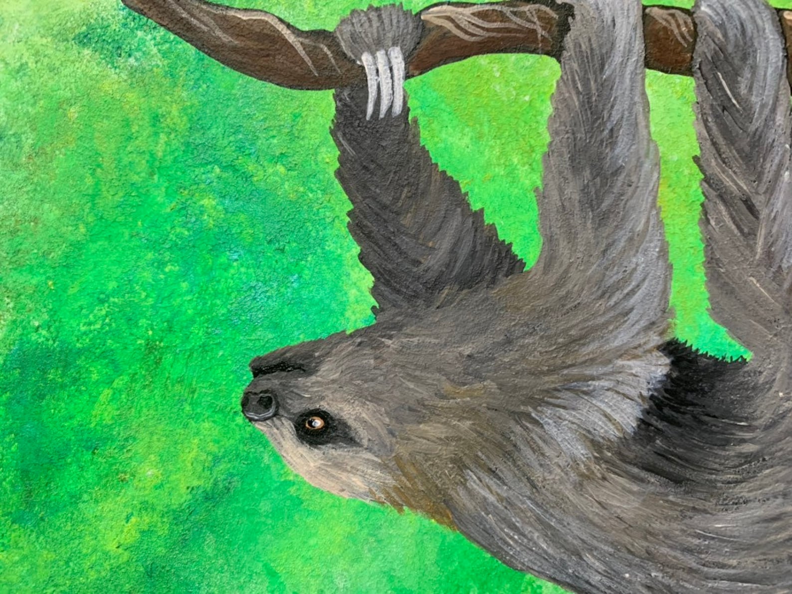 A4 Sloth Original Acrylic Painting Unframed Jungle Animal - Etsy UK