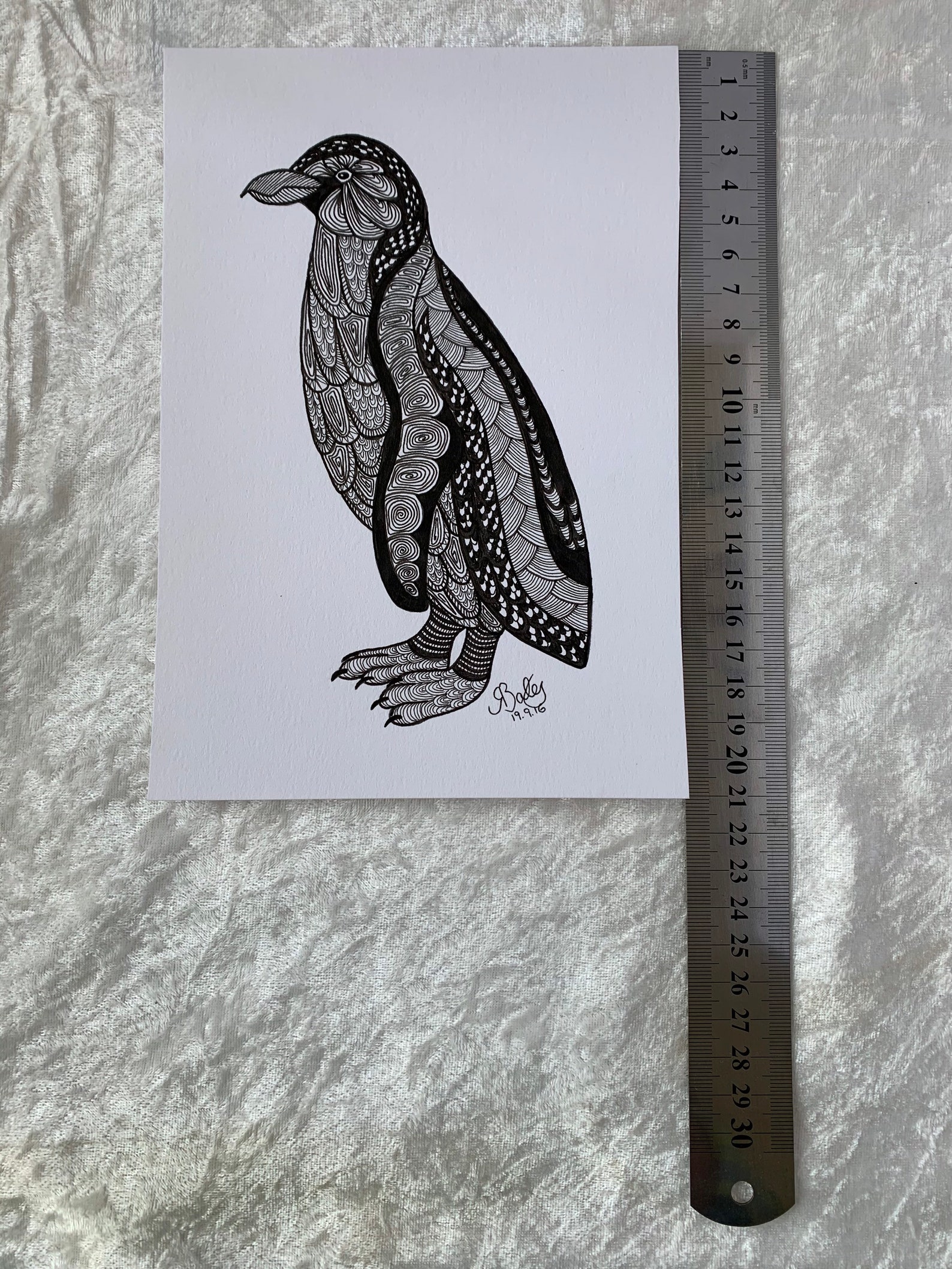 A5 Penguin Original Pen and Ink Drawing Winter Wildlife | Etsy