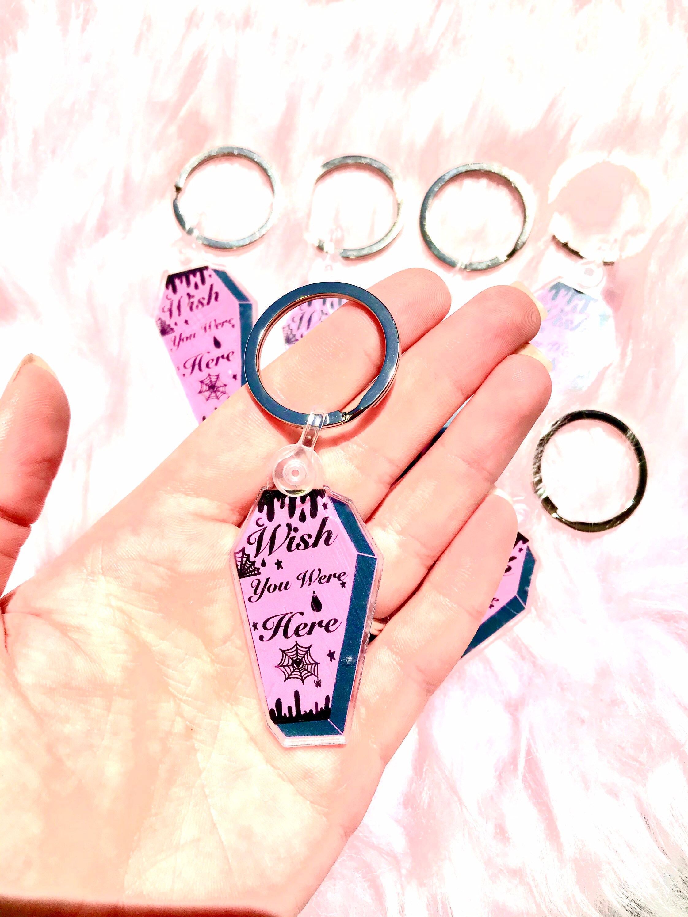 Coffin Keychain wish You Were Here - Etsy