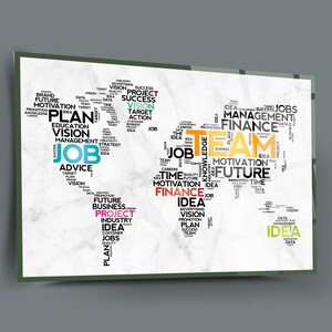 World Map Glass Wall Art-world Map Glass Wall - Etsy