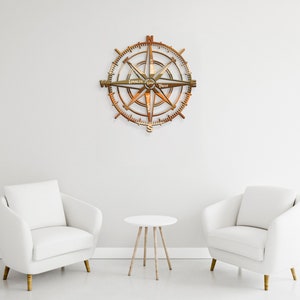 Compass Wood Wall Art Compass Wall Decor Nautical Wall Art - Etsy