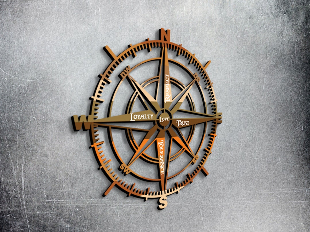 Compass Wood Wall Art Compass Wall Decor Nautical Wall Art - Etsy