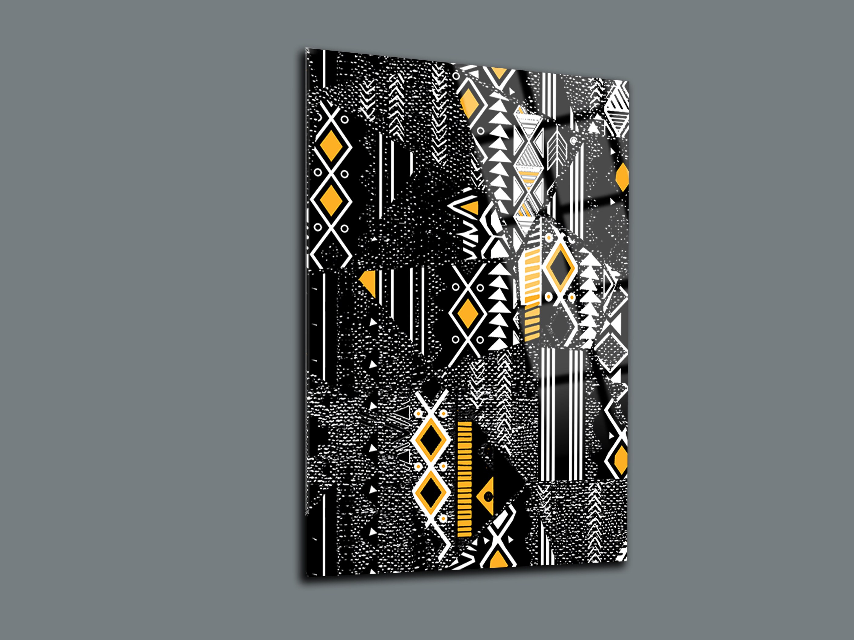 Native American Patterns Glass Wall Decoration-wall Art Paintings-extra ...